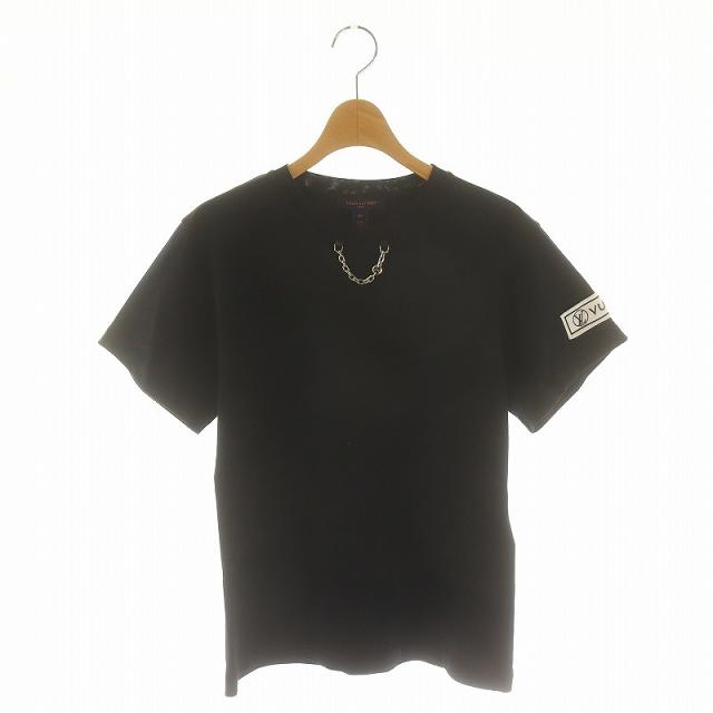 【中古】ルイヴィトン LOUIS VUITTON 24SS チェーンネック Tシャツ カットソー 半袖 ロゴ XS 黒 ブラック /AQ ■OS
