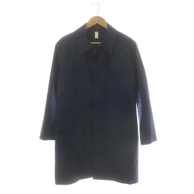 【中古】ハンコック HANCOCK ライナー付 ゴム引き ステンカラー コート ロング 36 紺 ネイビー /HK ■OS ■AD メンズ
