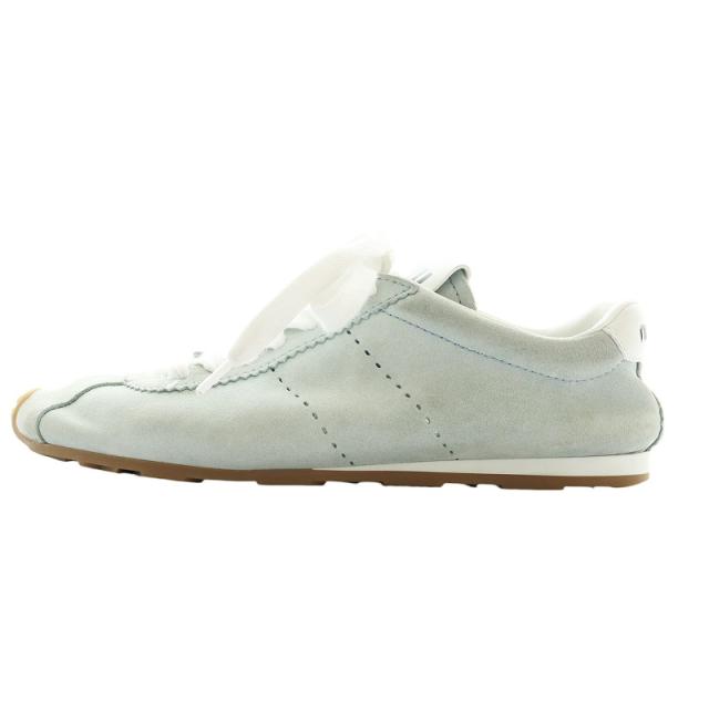 【中古】ミュウミュウ Plume プリューム スエード スニーカー シューズ ロゴ 35.5 22.5cm スカイブルー