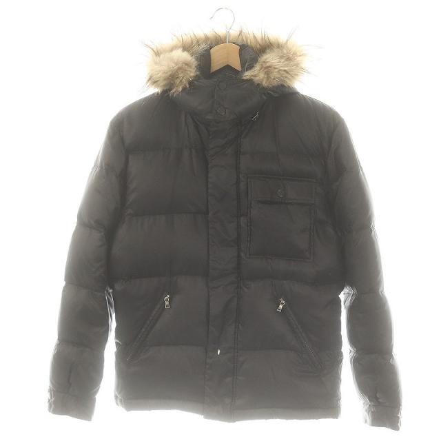 【中古】ピーエスポールスミス PS Paul Smith ラクーンファー付きダウンジャケット ジップアップ M 黒 /HK ■OS ■SH