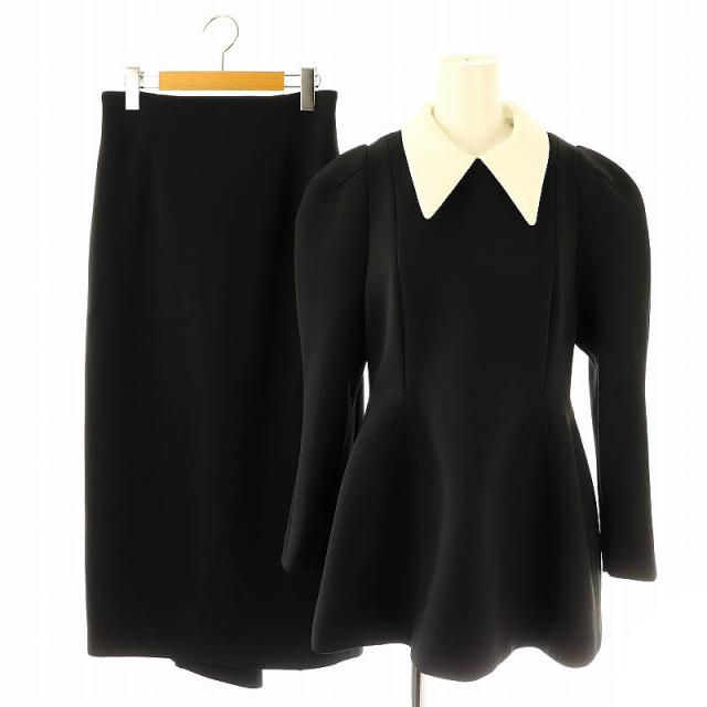 【中古】スーペリアクローゼット STORYコラボ 23SS セットアップ ブラウス フレアスカート 11 9 紺 白 レディース