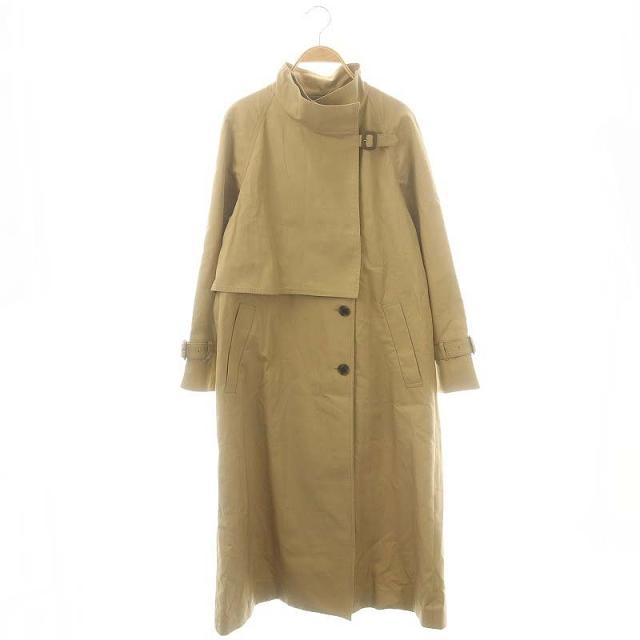 【中古】アルアバイル allureville 24SS オーバーラップスタンドコート スプリングコート ロング 1 ベージュ レディース