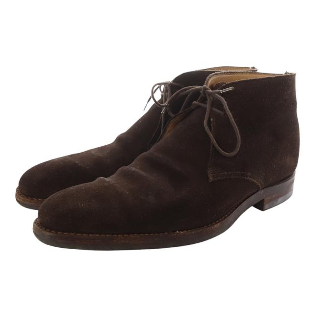 【中古】クロケット&ジョーンズ スエードブーツ ショート 9E 27.5cm 茶色 /SR14 ■AD メンズ