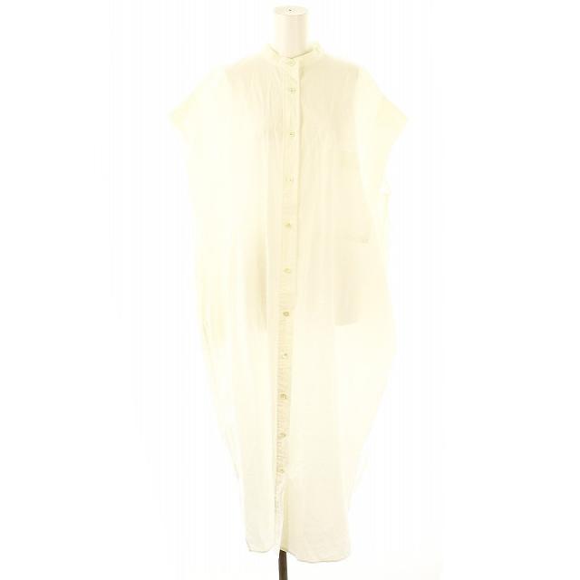 【中古】サクラ SACRA ノースリーブシャツワンピース ロング 38 ホワイト /ES ■OS レディース