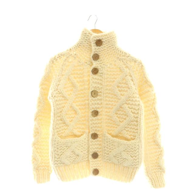【中古】未使用品 ダブルジェイケイ wjk 23AW hand knitting cardigan ニットカーディガン S アイボリー 6311