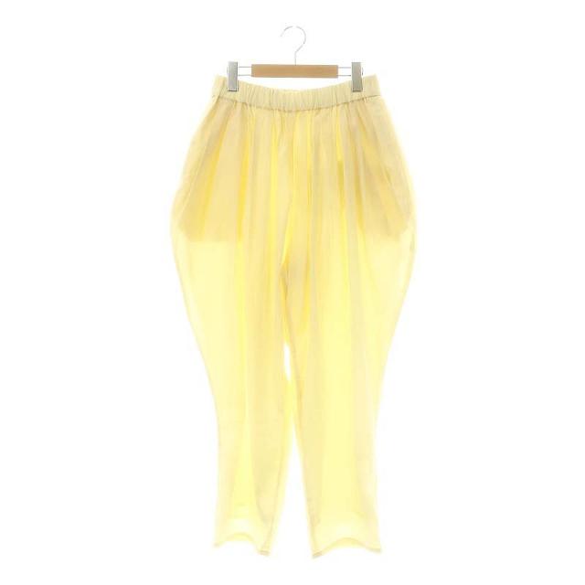 【中古】アドーア ADORE 25SS ストレッチタフタパンツ ワイド 38 クリームイエロー /MI ■OS レディース