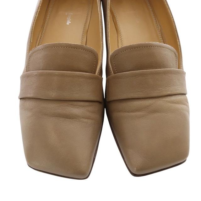 中古】メゾンマルジェラ 22 スクエアトゥローファー レザー 37 茶色