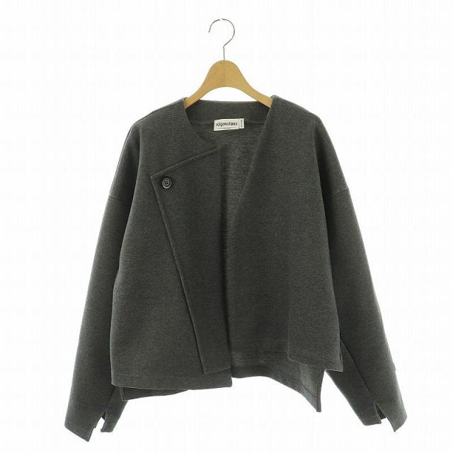 【中古】ナゴンスタンス nagonstans 23AW flap cardigan ジャケット 薄手 M グレー /DO ■OS レディース