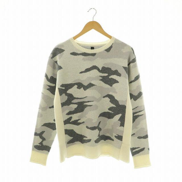 【中古】未使用品 ダブルジェイケイ jacquard pull-over ジャガードニット セーター カシミヤ混 L マルチカラー