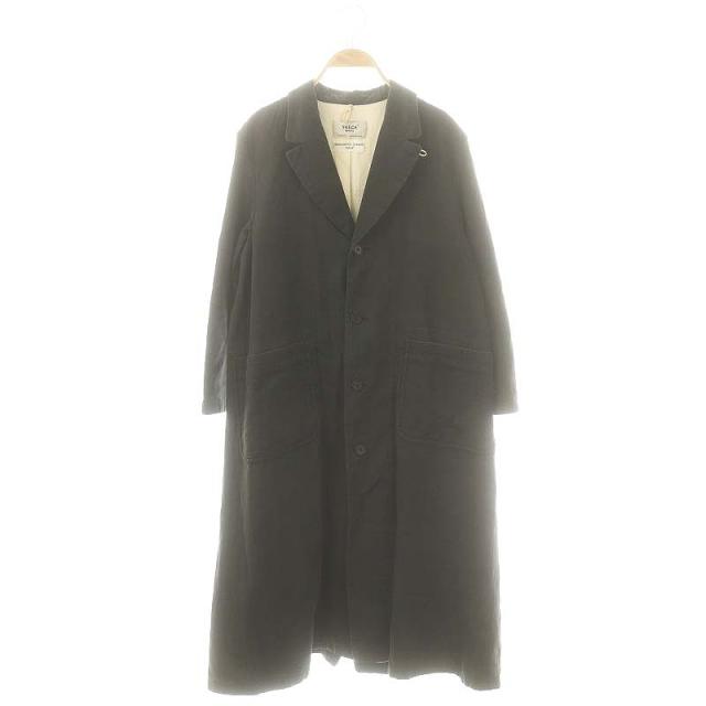 【中古】ヤエカ YAECA ステンカラーロングコート リネン混 S ダークグレー /MI ■OS レディース