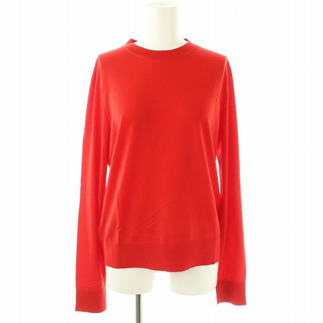 【中古】未使用品 バーバリー BURBERRY 8082746 ラムウールニット セーター 長袖 薄手 S レッド /ES レディース