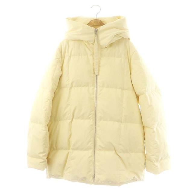【中古】ジルサンダープラス HOODIE DOWN PADDING キルティング ダウン ジャケット フード 34 アイボリー ベージュ