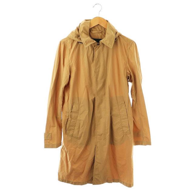【中古】ヘルノ HERNO IM000292U ステンカラー スプリングコート フード ナイロン 44 ベージュ メンズ