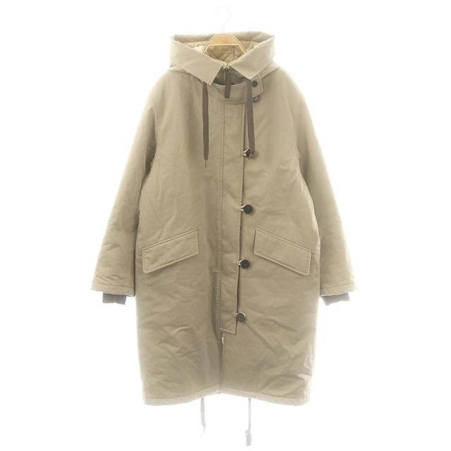 【中古】セオリー Theory Theory PROJECT TRENCH COTTON WC05 コート フード 中綿 S グレージュ ■OS レディース