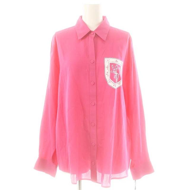【中古】未使用品 グレースクラス 24AW ダブルジョーゼットシャツ チュニック 36 ショッキングピンク レディース