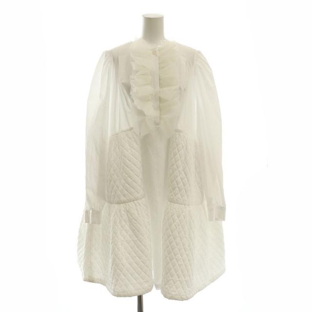 【中古】ロージーモンスター Rosy Monster チュール キルティングシャツワンピース 膝丈 中綿 S ホワイト /HK ■OS