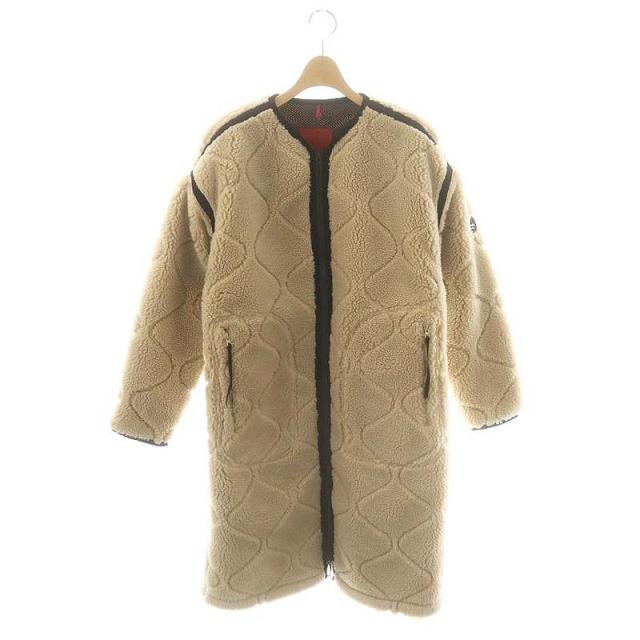 【中古】ワイドットバイノルディスク Y(dot) BY NORDISK BOA COATボアコート ノーカラー M ベージュ ■OS レディース