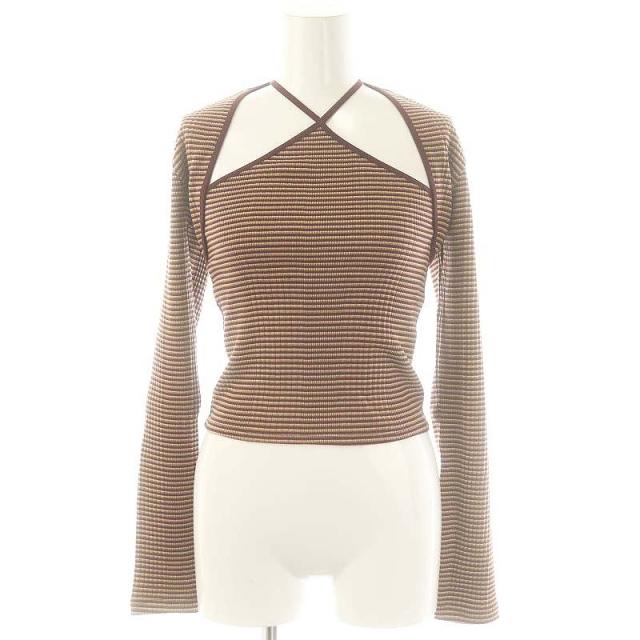 【中古】ジョンメイソンスミス ジェーンスミス COTTON RANDOM BORDER RIB CAMI アンサンブル 36 ボルドー レディース