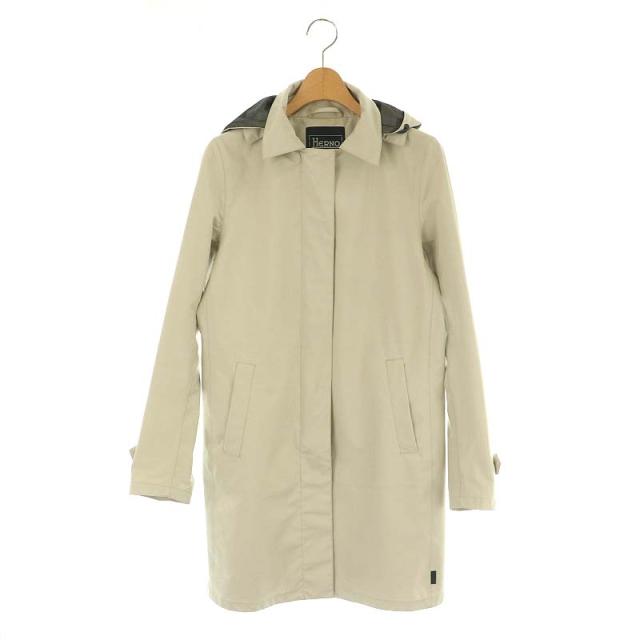 【中古】ヘルノ HERNO ヘルノラミナー IM013DL GORE-TEX コート フード 42 オフホワイト /MI ■OS レディース