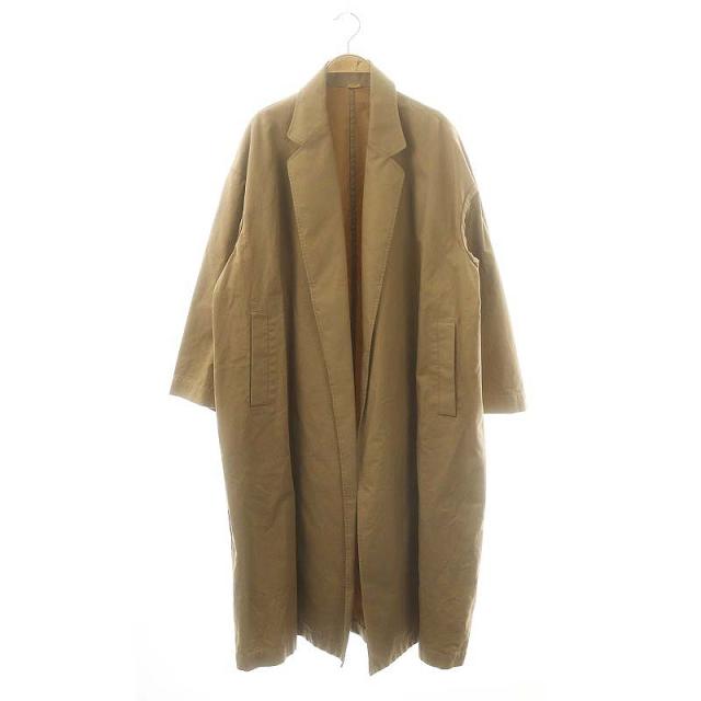 【中古】ミューズ ドゥーズィエム クラス FINX ギャバオーバーコート スプリングコート アウター ロング ベージュ