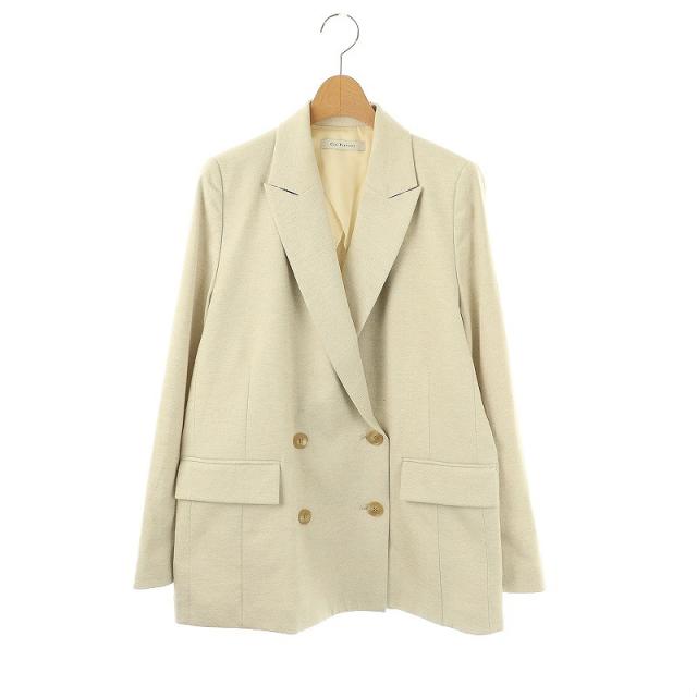 【中古】コルピエロ ドライオックスダブルジャケット テーラード 背抜き リネン混 F アイボリー /DO ■OS