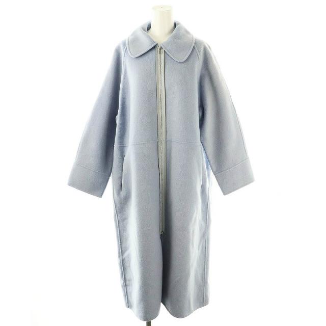 【中古】アンプレガント anplegant ウール  ダウン ロングコート ロング S 青 ブルー /AT ■OS レディース