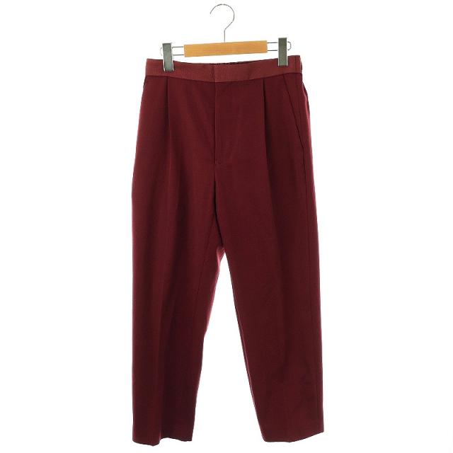 【中古】ドゥロワー WINTER2 ギャバジンバックギャザーパンツ テーパードパンツ 34 レッドブラウン レディース
