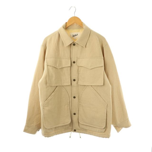 【中古】ウールリッチ WOOLRICH ウールギャバジンクルーザーシャツジャケット S ベージュ /MI ■OS メンズ