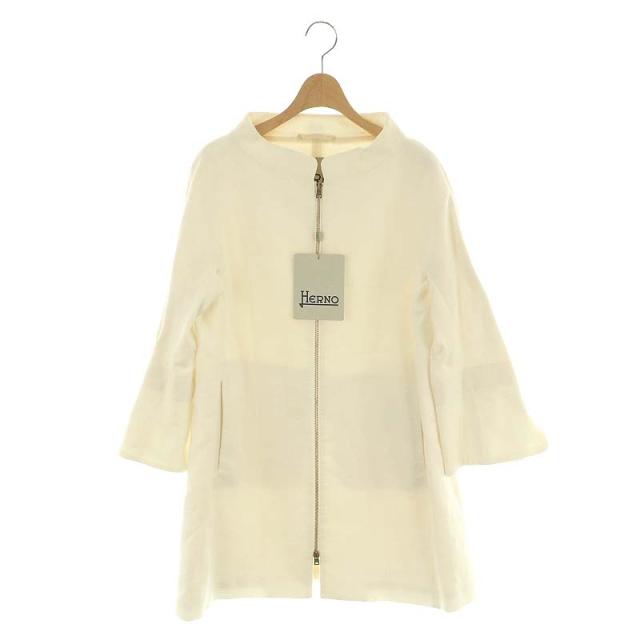 【中古】ヘルノ HERNO スタンドカラーコート スプリングコート 42 ホワイト /ES ■OS レディース