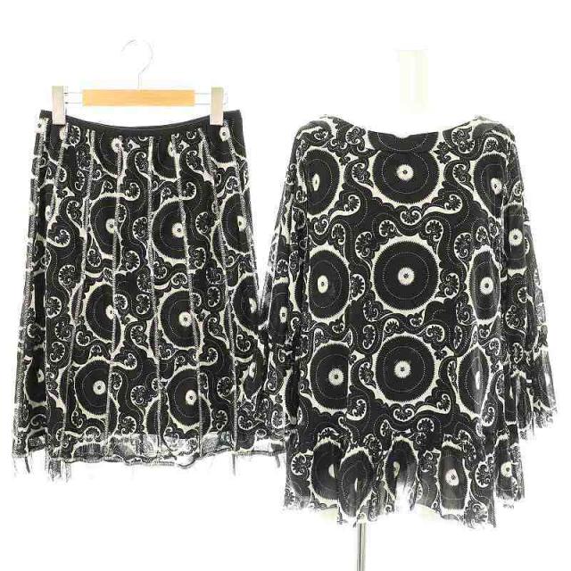 【中古】ヴィヴィアンタム スカート セットアップ カットソー フレアスカート 38 42 ブラック ホワイト レディース