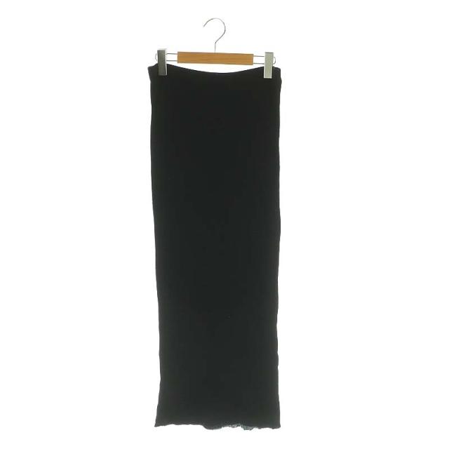 【中古】ジェームスパース 24AW RIB SKIRT ウール＆カシミアブレンド リブ スカート ロング タイト 1 ブラック