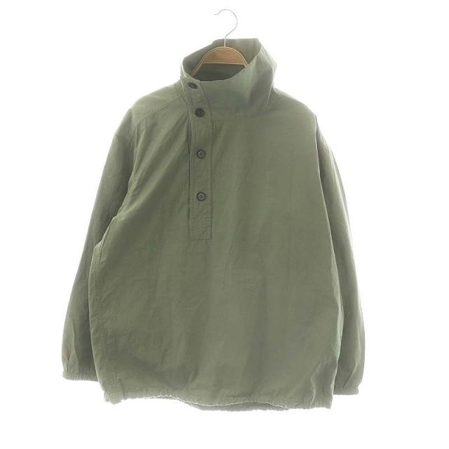 【中古】ジルサンダープラス 23SS J40DL0112  ハーフボタンハイネックブラウス 32 カーキ /MI ■OS レディース