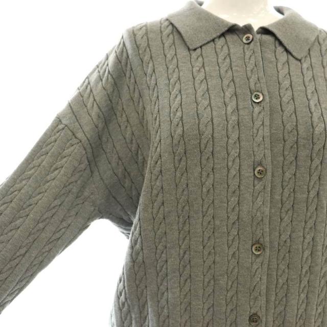 中古】未使用品 ブリル BRILL 25SS ケーブルポロカーディガン ニット F