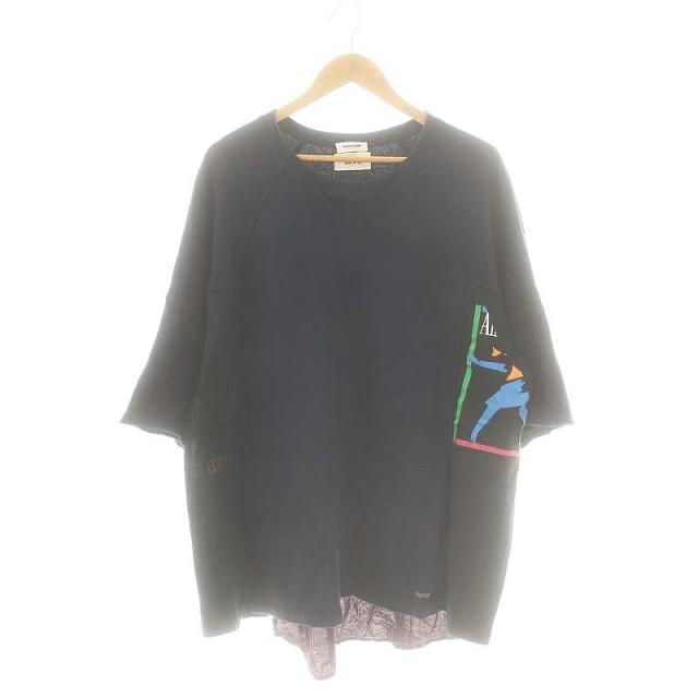 【中古】アンダーカバーイズム UNDERCOVERISM × HOWL 13SS 再構築 ドッキングカットソー F 黒 紺 茶 /MI ■OS メンズ