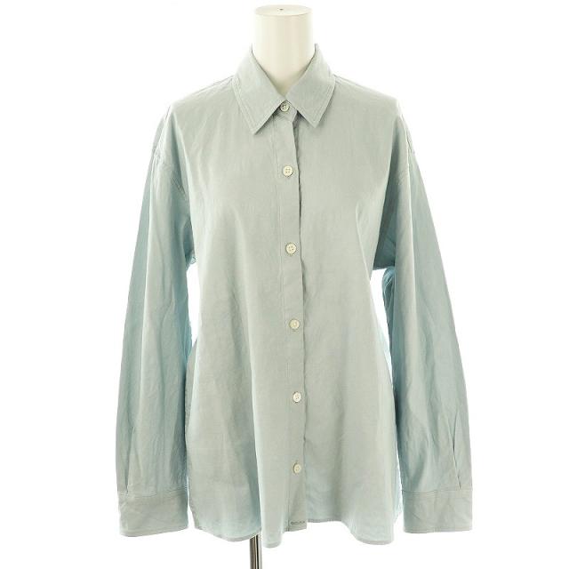【中古】ミューズ ドゥーズィエム クラス 25SS STRETCH TWILL CACHE シャツ リネン F ライトブルー ■OS レディース