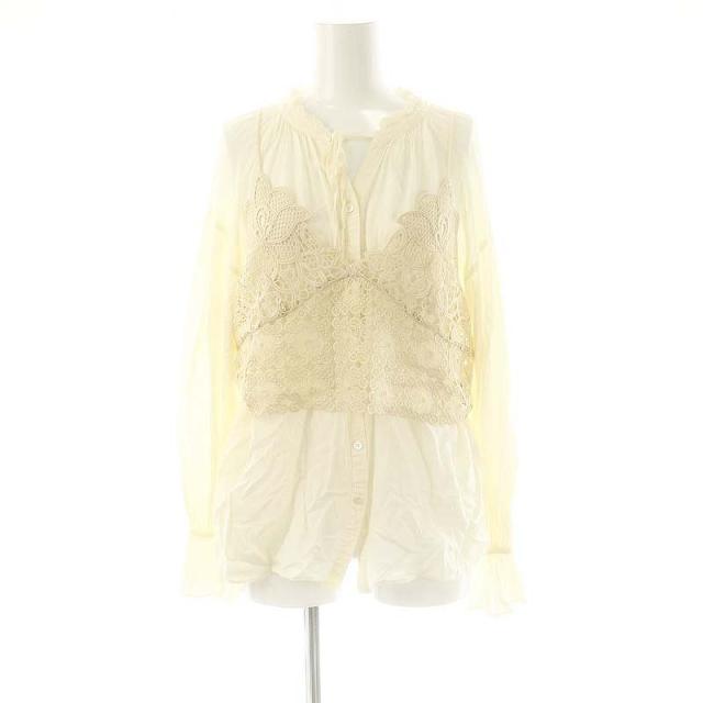 【中古】グレースコンチネンタル 25SS レースキャミ付カフタンブラウス 36 クリーム色 ベージュ ■ レディース