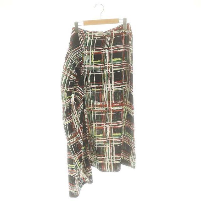 【中古】マルニ MARNI イレギュラーヘムチェックロングスカート 36 マルチカラー /HK ■OS レディース