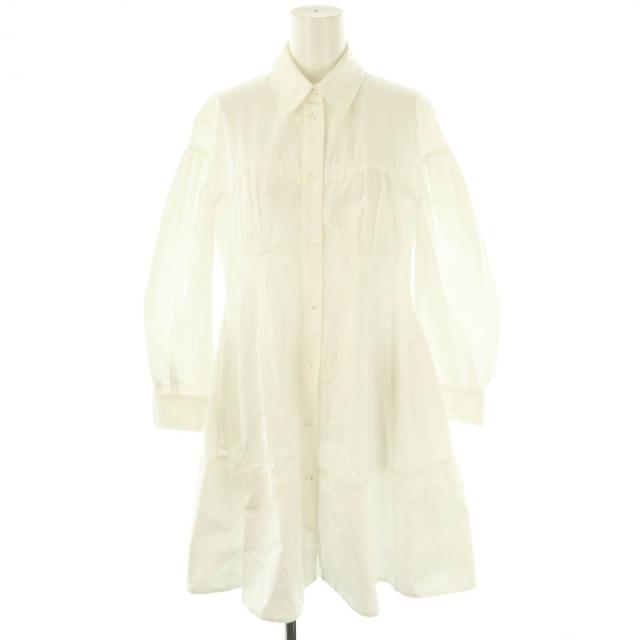 【中古】シモーネロシャ SIMONE ROCHA  CORSET DETAILED SHIRT DRESS シャツワンピース 長袖 膝丈 コットン 6 白