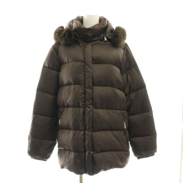 【中古】モンクレール MONCLER VALENTINE バレンティーヌ ダウンジャケット アウター フード 1 ダークブラウン