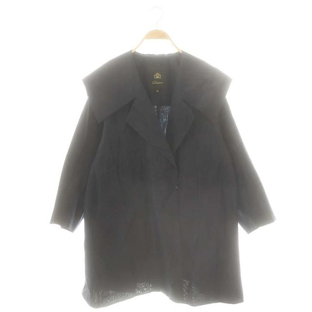 【中古】ドゥロワー Drawer コットンシルク オーガンジーセイラーカラーコート チェスター 38 紺 /MI ■OS レディース