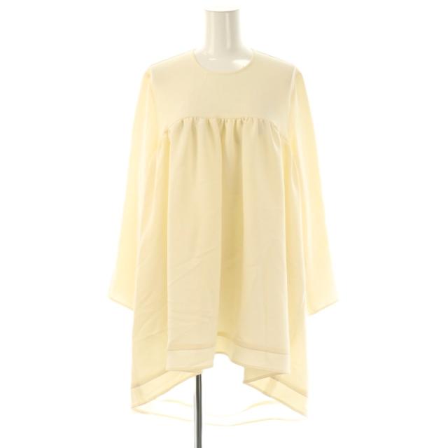 【中古】ヨーコチャン YOKO CHAN へムギャザー ブラウス 長袖 36 ホワイト /HK ■OS レディース