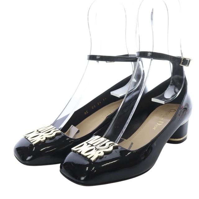 【中古】クリスチャンディオール Christian Dior 24-25AW MISS DIOR アンクルストラップ パンプス 34 ブラック