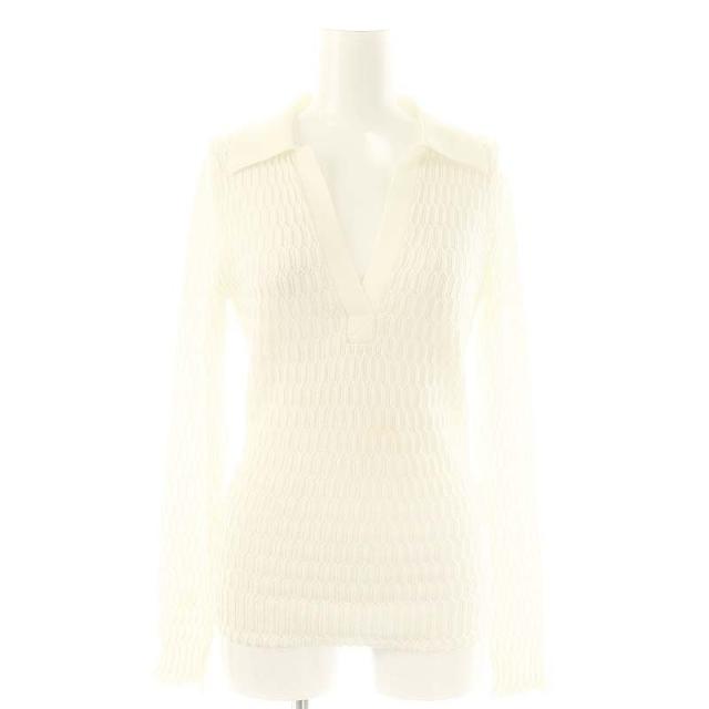 【中古】3.1 フィリップリム 24年 襟付きクロップドニット カットソー 長袖 XS オフホワイト /DO ■OS ■SH