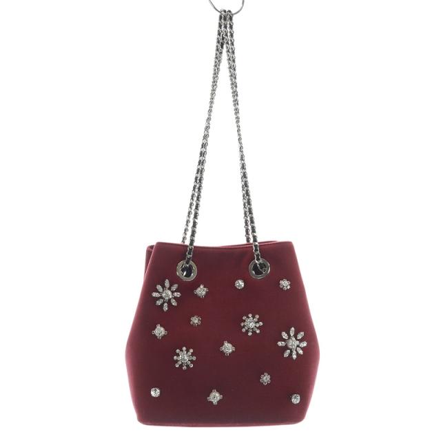 【中古】ルネ Rene Pochette ビジュー ベロア バッグ ショルダーバッグ ピンク /SR38 レディース