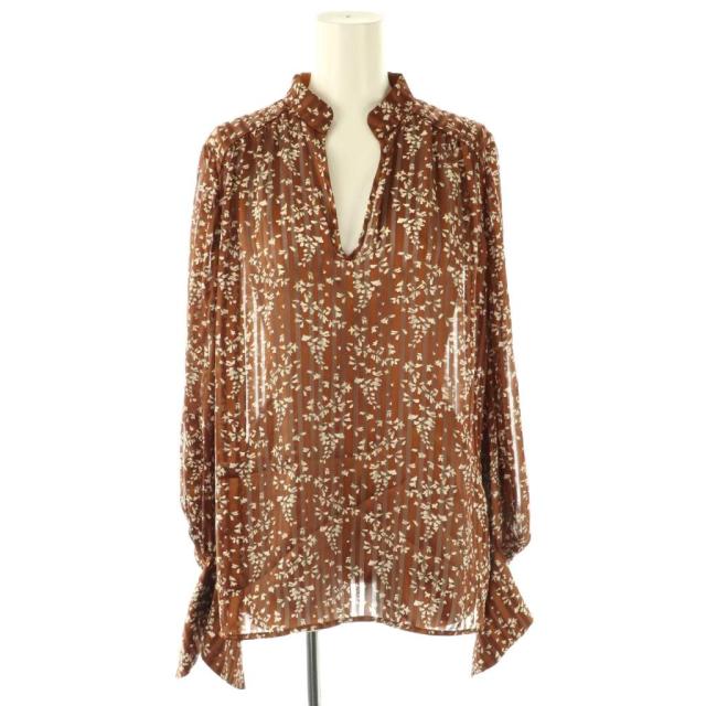 【中古】マメクロゴウチ  Mame Kurogouchi Pedicel Print Blouse ブラウス プルオーバー 花柄 1 ブラウン