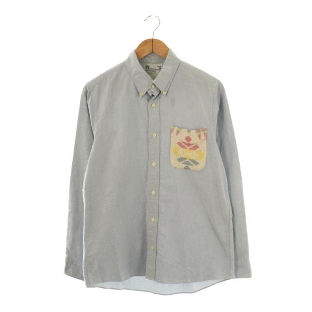 【中古】ビズビム VISVIM V+V B.D. NT.BLANKET SHIRT L/Sシャツ ボタンダウン 2 青 /MI ■OS ■AD メンズ