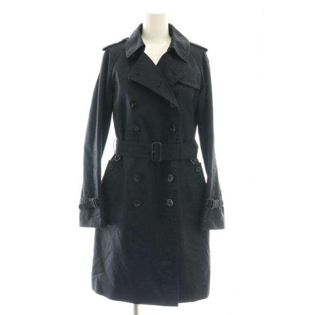 【中古】アクアスキュータム AQUASCUTUM ベーシックトレンチコート アウター ライナー付き 6 紺 /CXレディース