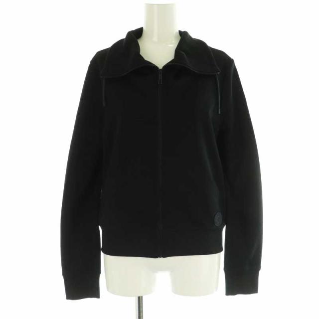 【中古】エルメス HERMES PARIS セリエボタン シルク混ジップアップハイネックジャケット ブルゾン 36 黒 ブラック