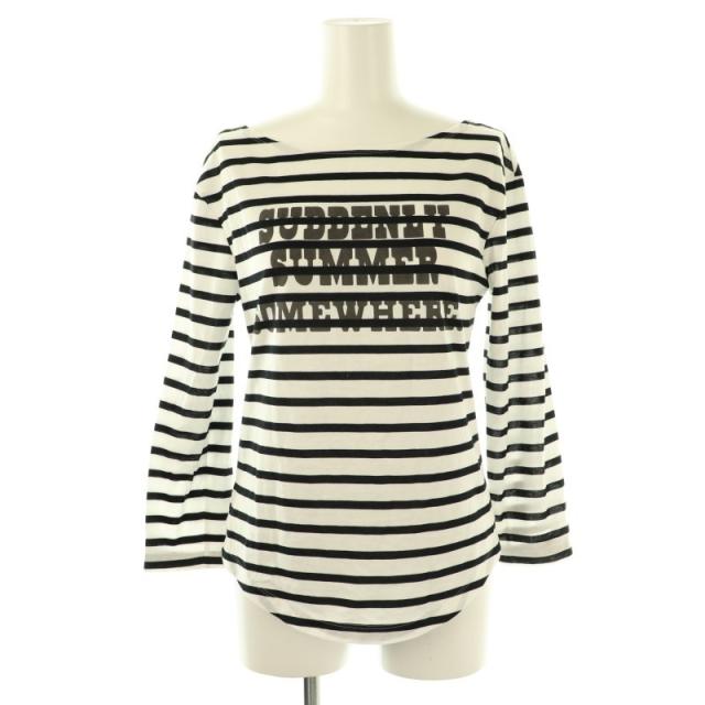 【中古】マディソンブルー 24SS BOAT NECK 3/4 SLEEVE TEE BORDER Tシャツ カットソー ボーダー 01 白 黒 レディース