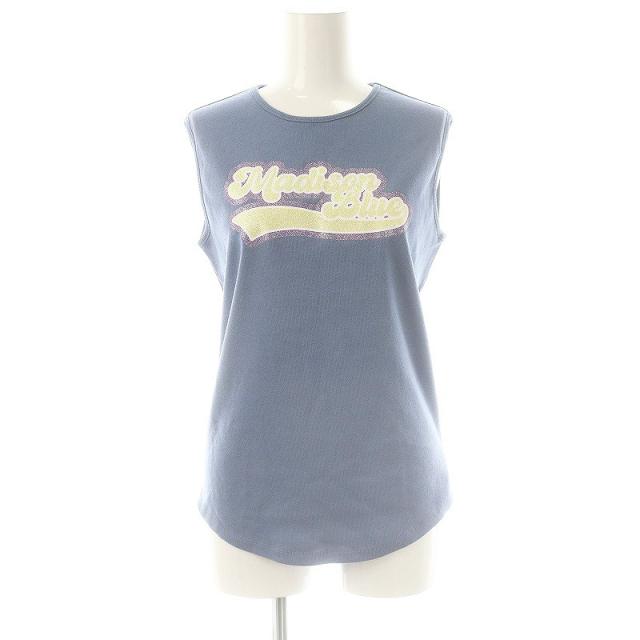 【中古】マディソンブルー 24SS GLITTER LOGO TANK タンクトップ ラメプリント 01 青 /MI ■OS ■SH レディース